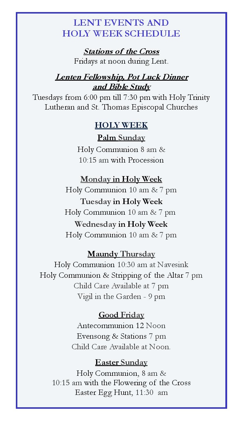 Holy Week & Easter Services – Trinity Church